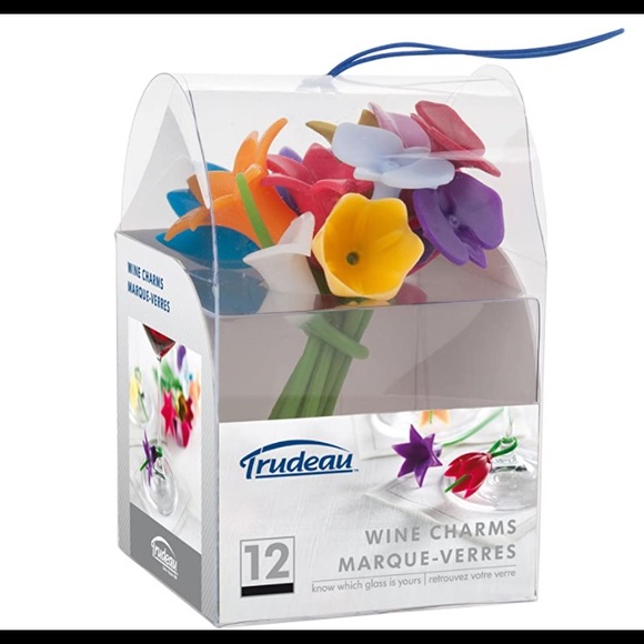 Trudeau | Dining | Great Gift Silicone Wine Charms Trudeau Floral ...